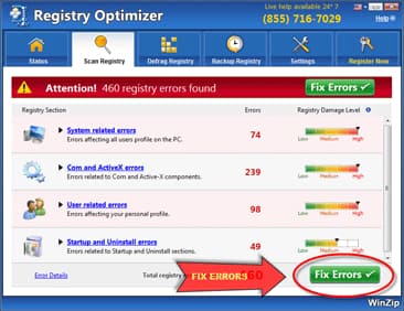 Thank You For Downloading Registry Optimizer by WinZip